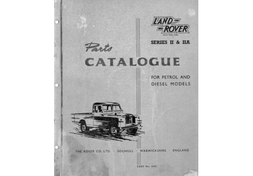 Land rover series 2a parts catalogue store